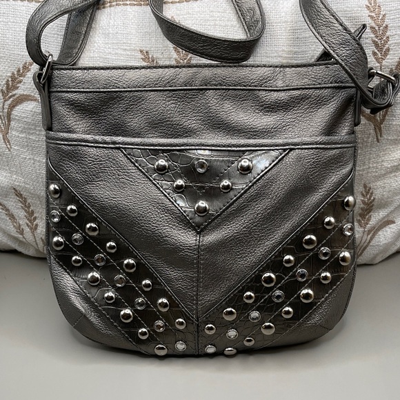 Bags | Maurices Studded Gray Shoulder Bag | Poshmark